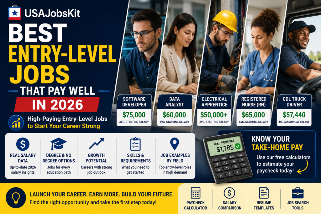 Best Entry Level Jobs That Pay Well in 2026 - USA Jobs Kit